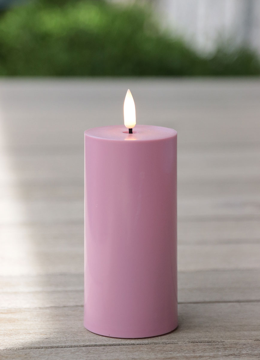 Illuminated Garden: Set of 3 Light Pink Outdoor Flameless Candles ...