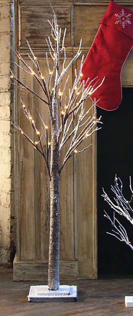 Illuminated Garden: 4 Foot Snow Covered Tree - With 48 Warm White LED's